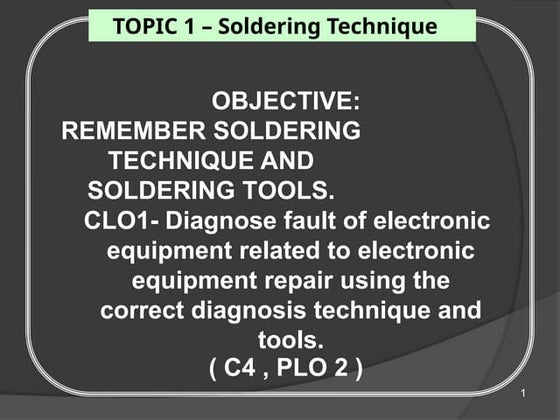 Basic Soldering Techniques | PPT
