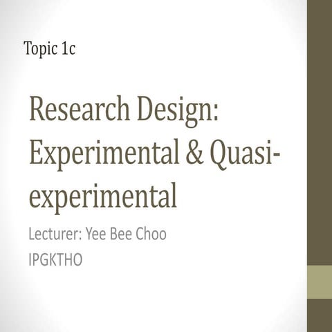 TSLB3143 Topic 1c Experimental Research | PPT