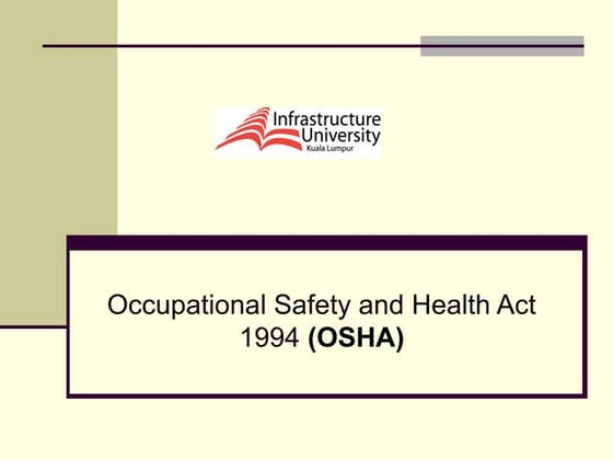 Factories and machinery act 1967 (fma 1967 | PPT