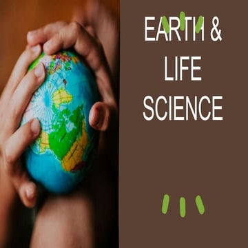 Slide decks covering the topic on Earth and Life Science Topic 1 (Earth ...