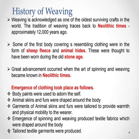 Topic 1 History-of-Weaving-Power Point Presentation | PPT