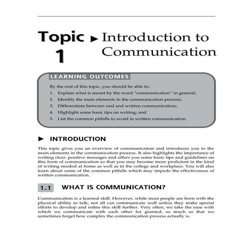 Introduction to Communication Skills