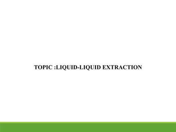 Counter current extraction | PPTX | Chemistry | Science