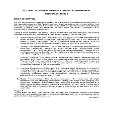 MAF651 TOPIC 1 MA IN NEW BUSINESS ENVIRONMENT | PDF