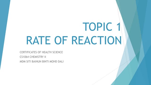 Factors Affecting Reaction Rates | PPTX