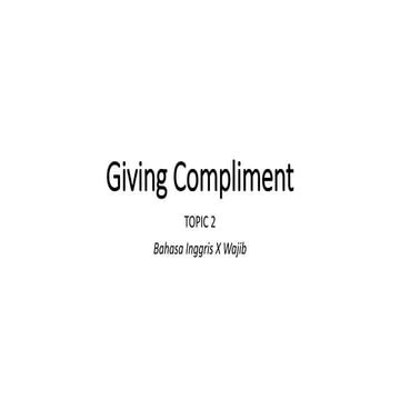 Chapter 2-giving compliments | PPT
