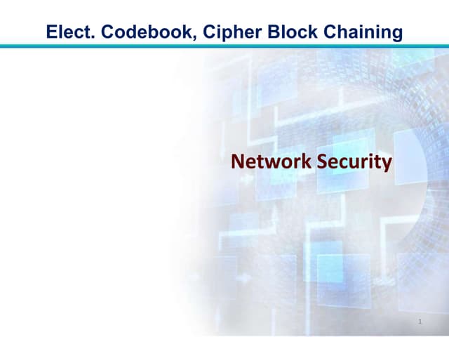 Block cipher modes of operation | PPTX