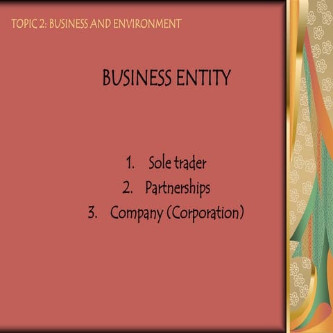 Topic 2 Business Entity | PPT