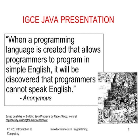 JAVA PROGRAMMING INTRODUCTION IN DETAILED | PPT