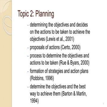 Topic 2 planning | PPTX