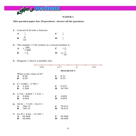 Topic 3 decimals | DOC