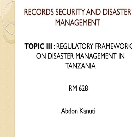 Records Security and Disaster Management | PDF