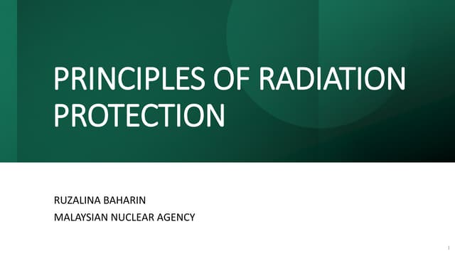 Principles Of Radiation Protection | PPTX
