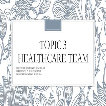 THE HEALTH CARE TEAM | PPTX