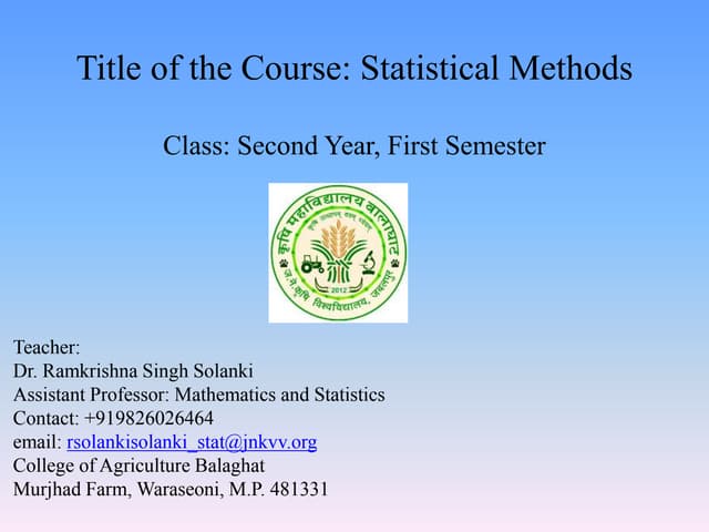 Measures of Central tendency | PPTX