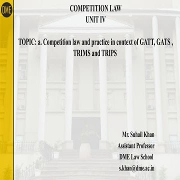 COMPETITION LAW GGSIPU 7TH SEMESTER COMPETITION LAW | PPTX