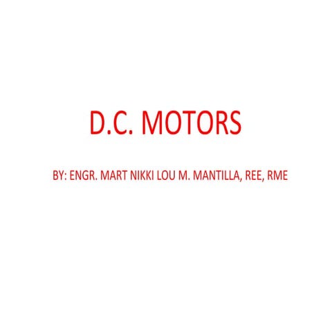 Presentation On Dc Motors | PPT