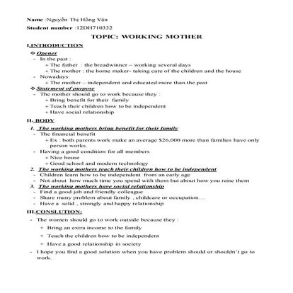 working mother note | DOCX