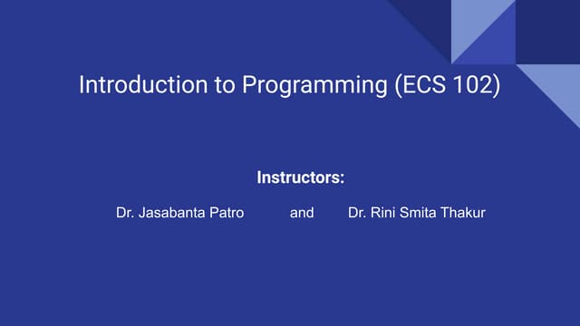 Introduction To C Programming Topic 5pdf