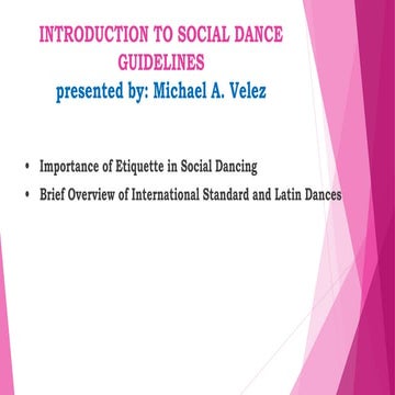SOCIAL DANCE GUIDELINES A PRESENTATION IN MAED MAPE 202 | PPT