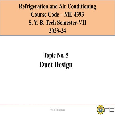 Hvac duct design | PPTX
