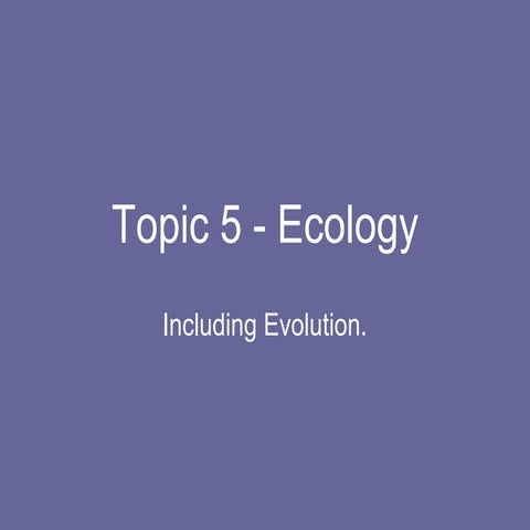 Topic 5 ecology | PPT