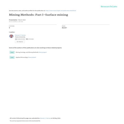 Surface mining planning and design of open pit mining | PDF