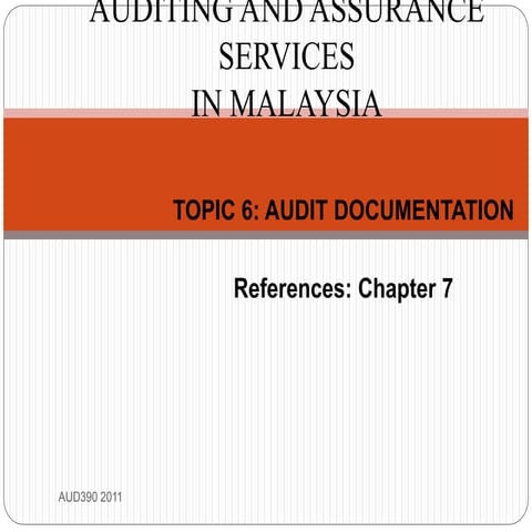 Topic 6 audit documentation | PPTX