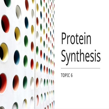 Topic 6 Protein Synthesis biology a level | PPTX