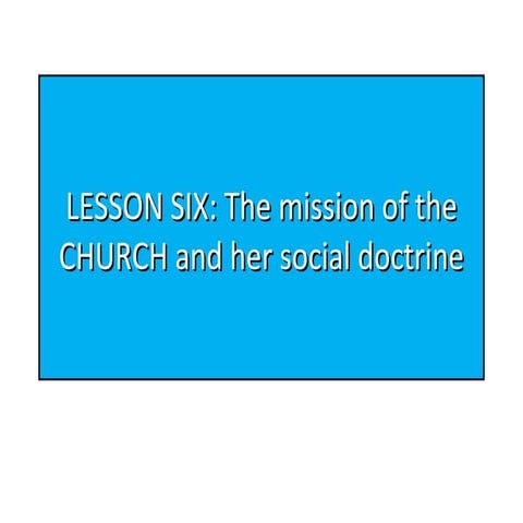 Topic 6 (the church in the modern world) | PPT