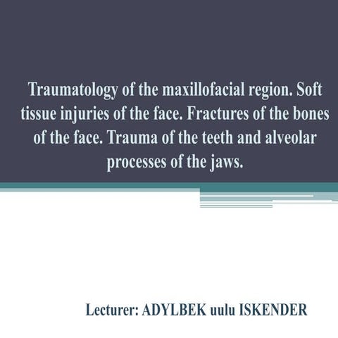 Traumatology of the maxillofacial region. Soft tissue injuries of the ...