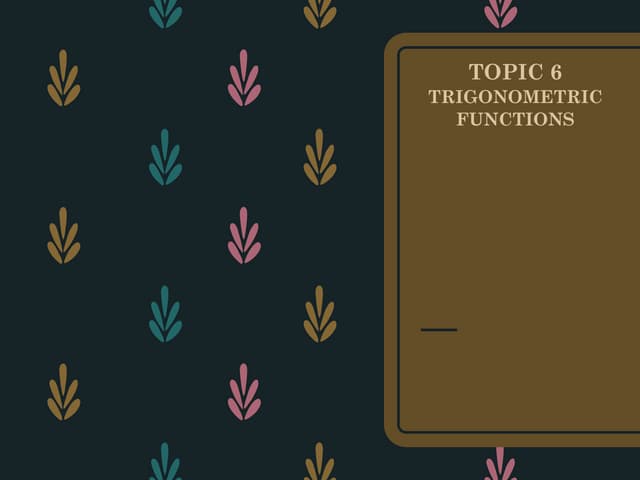 Topic 7 Trigonometric Functions Algebra Pdf