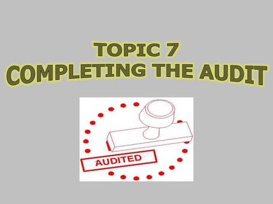 12. audit completion | PPT