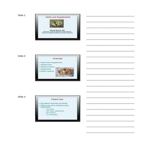 Topic 7 handout herbal supplements | PDF