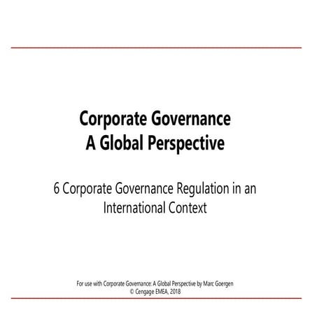TOPIC 8 CORPORATE GOVERNANCE INTERNATIONAL pdf | PDF