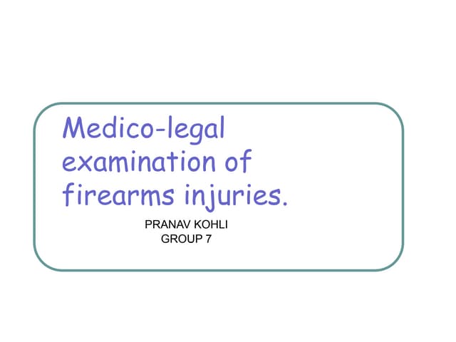 Classification of gunshot wounds | PPTX