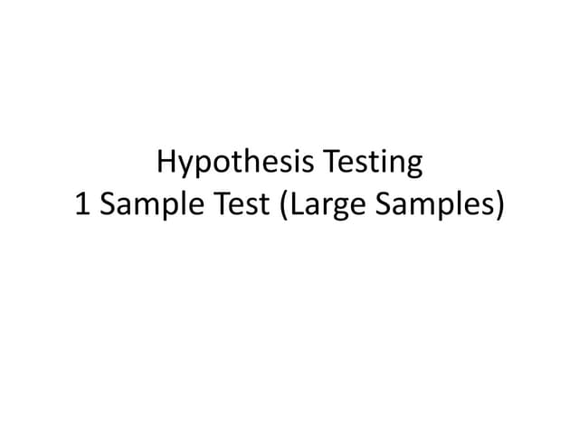 One-Sample Hypothesis Tests | PPTX