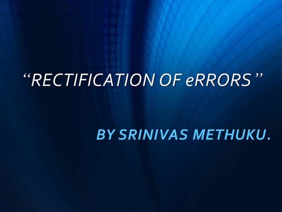 15 rectification of errors | PDF | Business Accounting & Finance | Business