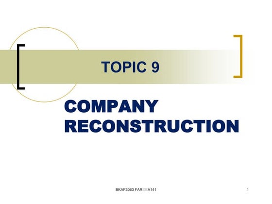 Tutorial 6 -_company_reconstruction_answer (1) | PDF