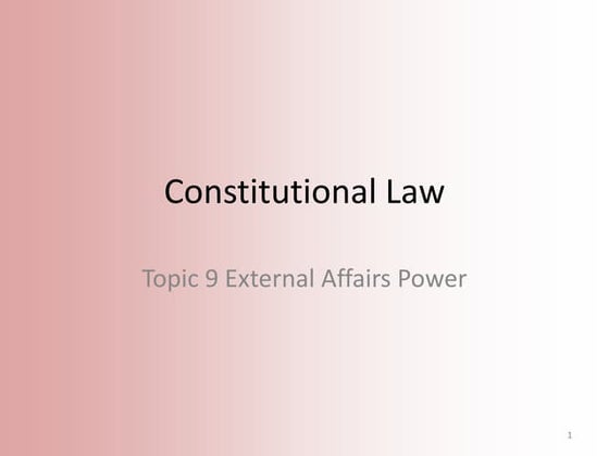 Constitutional Law - Characterisation | PPTX | Law