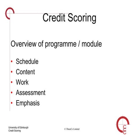 Topic A Course Introduction Credit Scoring | PPTX