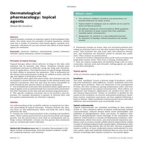 Topical agents | PDF