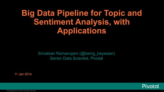 A Pipeline For Distributed Topic And Sentiment Analysis Of Tweets On