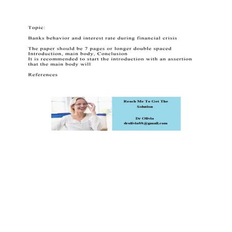 TopicBanks behavior and interest rate during financial crisis.docx