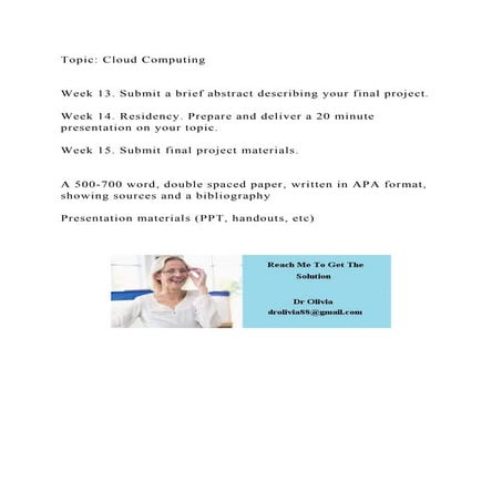 Topic Cloud ComputingWeek 13. Submit a brief abstract describ | DOCX