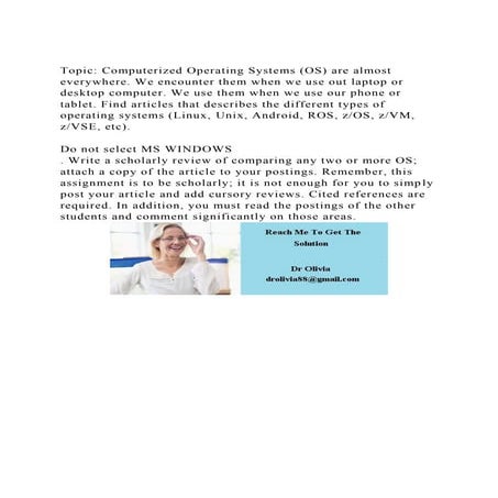 Topic Computerized Operating Systems (OS) are almost everywhere. | DOCX | Operating Systems ...