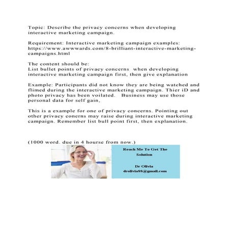 Topic Describe the privacy concerns when developing interactive mar.docx