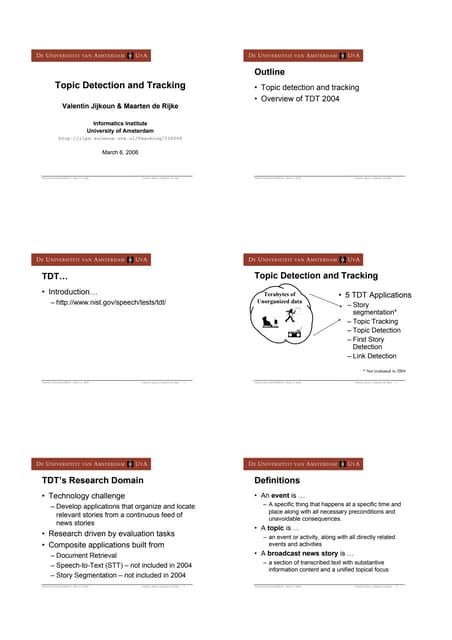 Topic Detection And Tracking Pdf