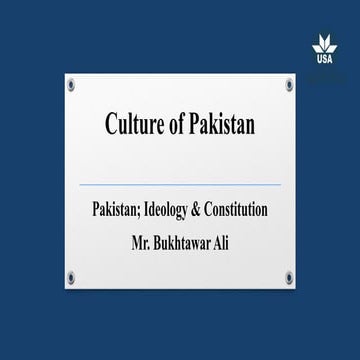 Topic Eight Culture of Pakistan.pptx slides for students | PPTX