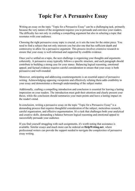 Format For Persuasive Essay. West Virginia University | PDF